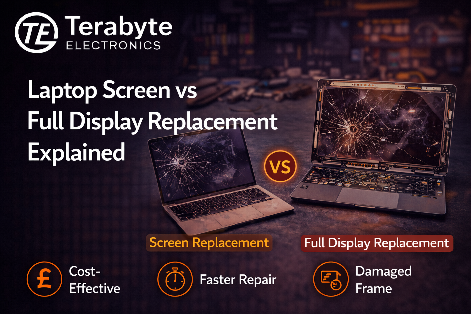 Laptop Screen vs Full Display Replacement Explained – Terabyte Electronics